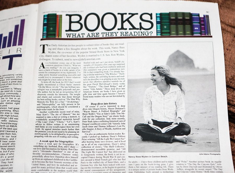 published portrait of Nancy Bass Wyden- as seen in Daily Astorian ...